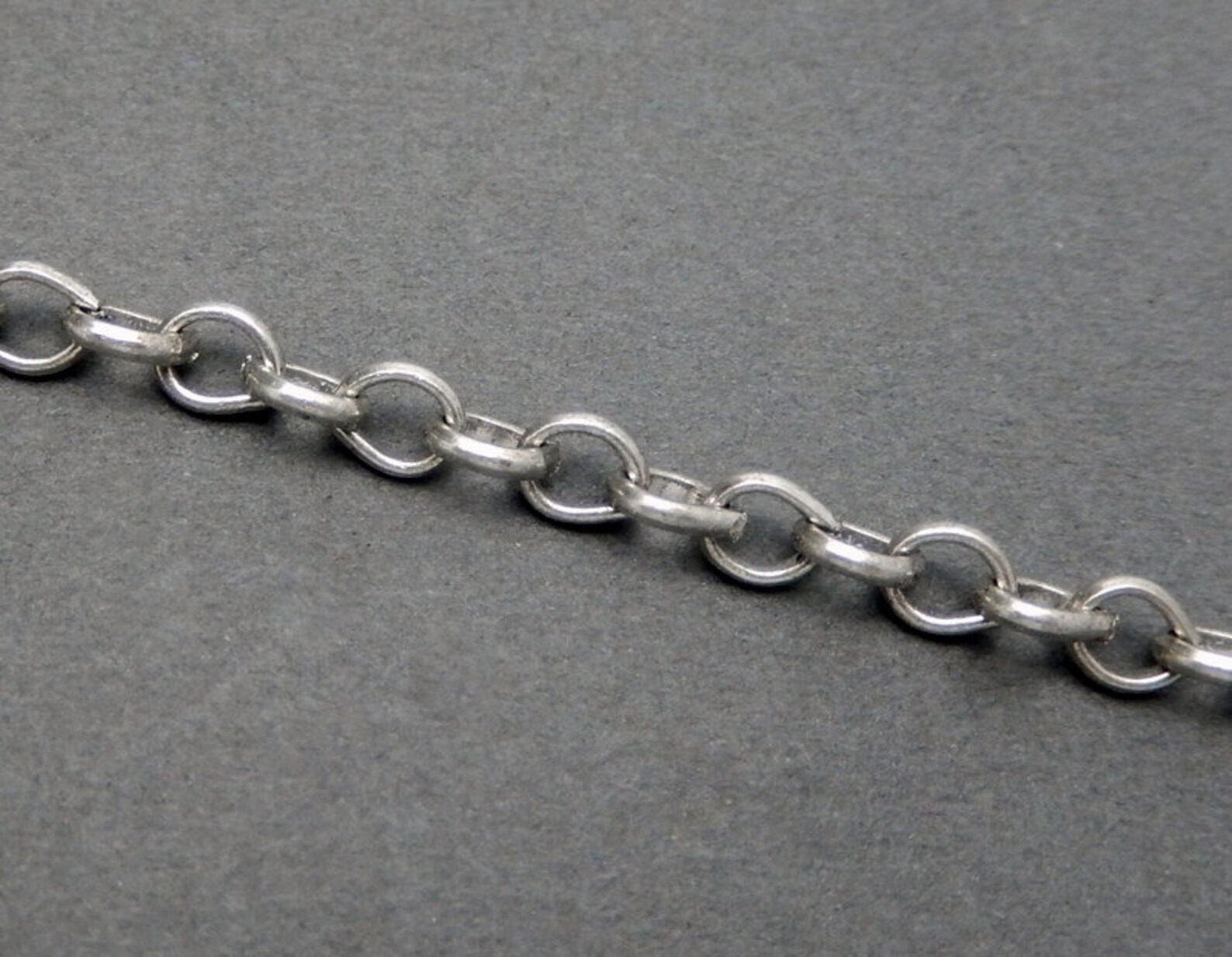 Silver Toned Cable Chain Antique Silver Toned Link Wire | Etsy