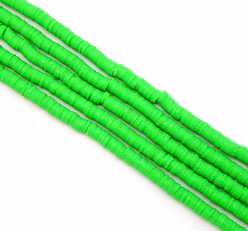Neon Green Fimo Disc Bead Strand 1 STRAND S71B1-01 - Etsy