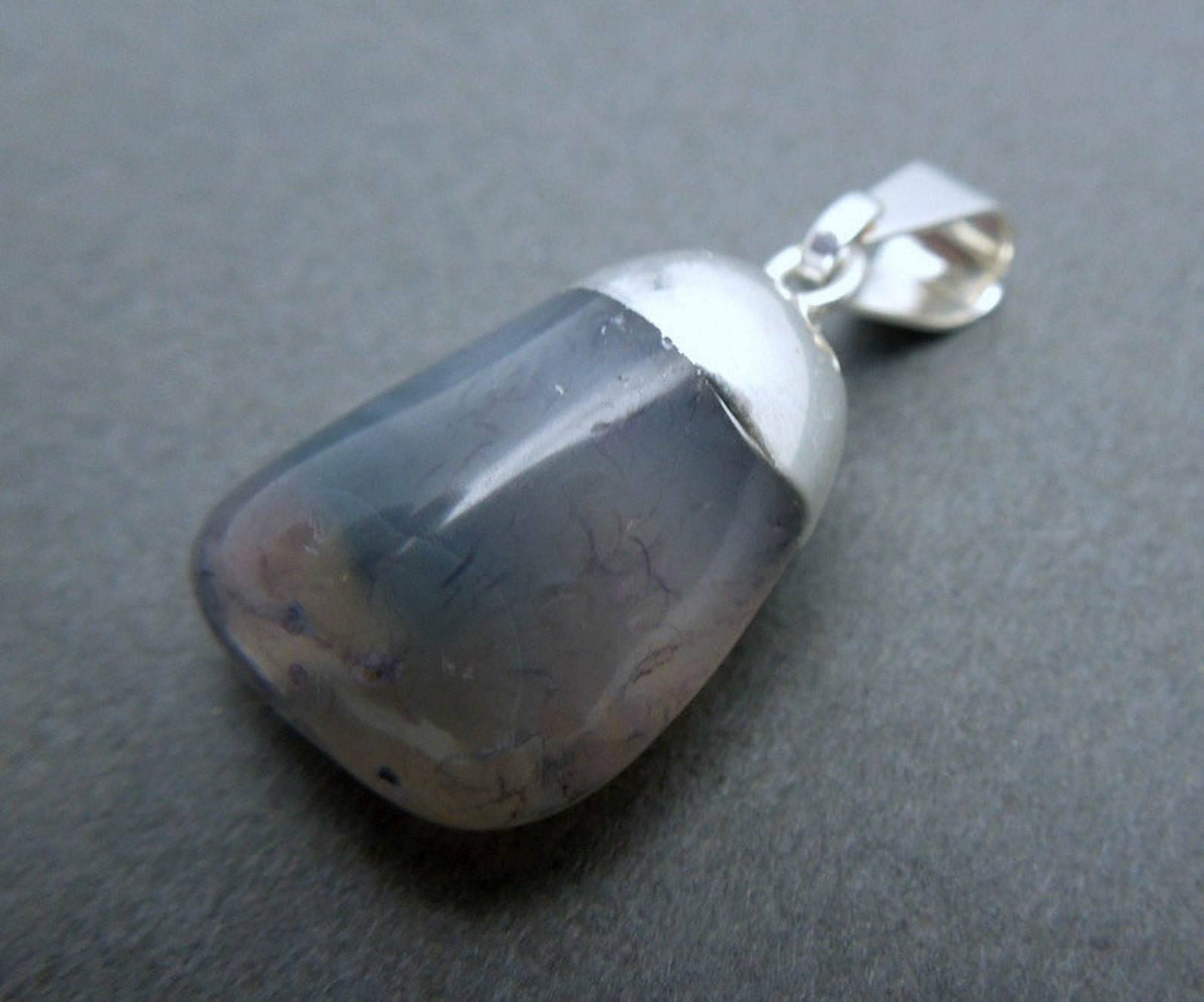 Petite Colorful Natural Agate Pendant- Tumbled Agate Pendant With ...