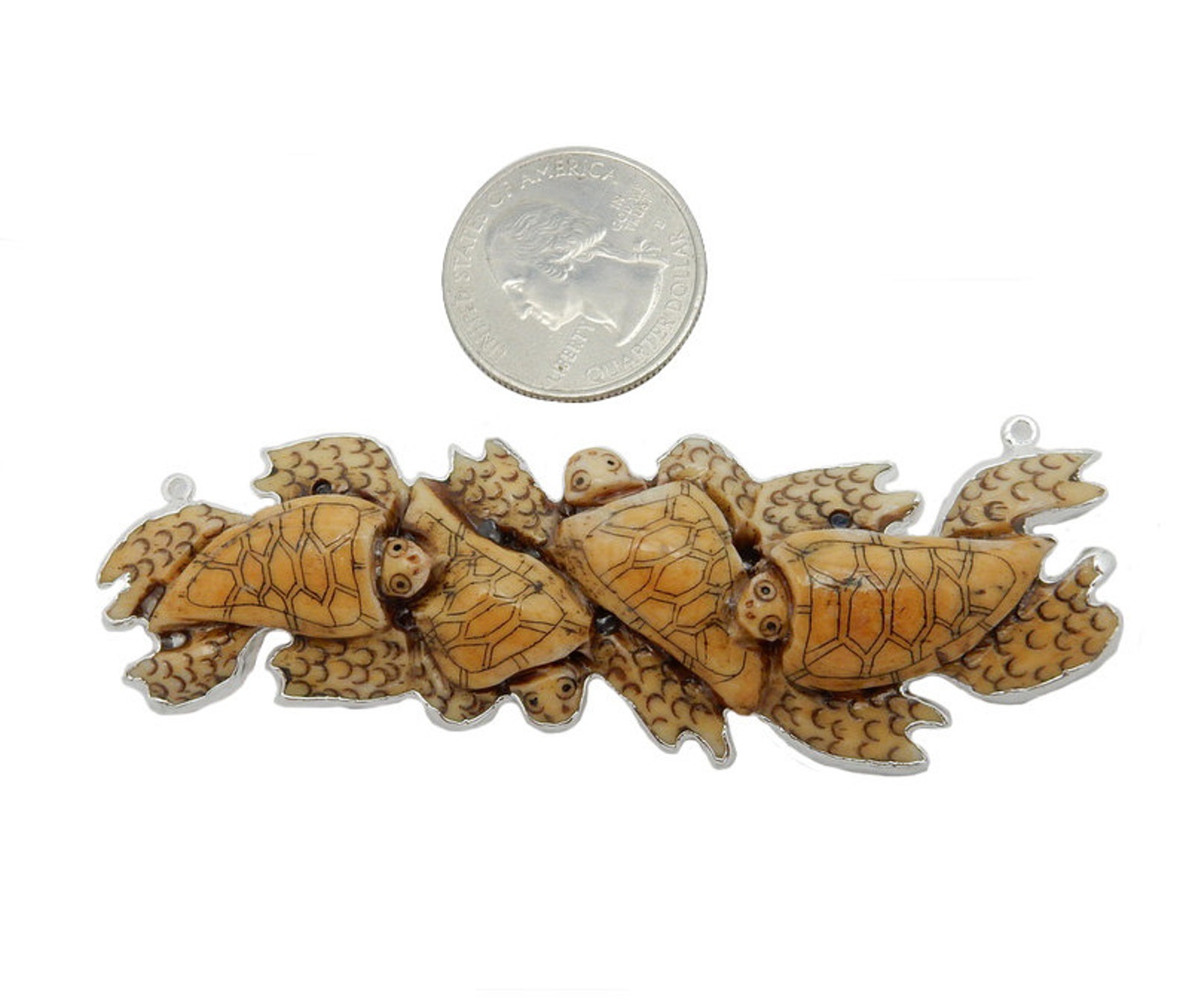 Turtle Connector JUMBO White Bone Turtle Double Bail Pendant - Etsy