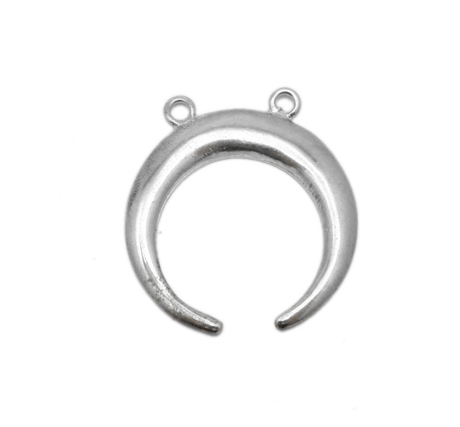 Crescent Connector Silver Toned Brass Crescent Double Bail - Etsy