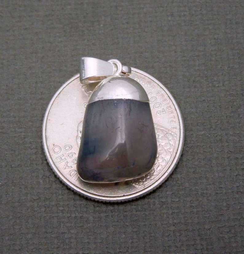 Petite Colorful Natural Agate Pendant- Tumbled Agate Pendant With ...