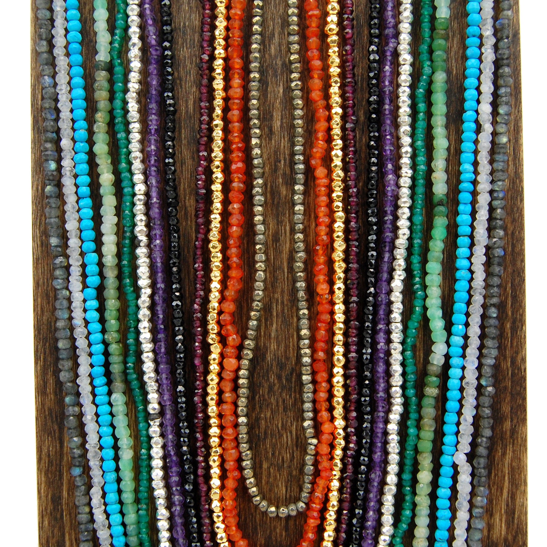 Gemstone Beaded Chain - 30" Finished - YOU CHOOSE 3-4mm Stone Beads ...