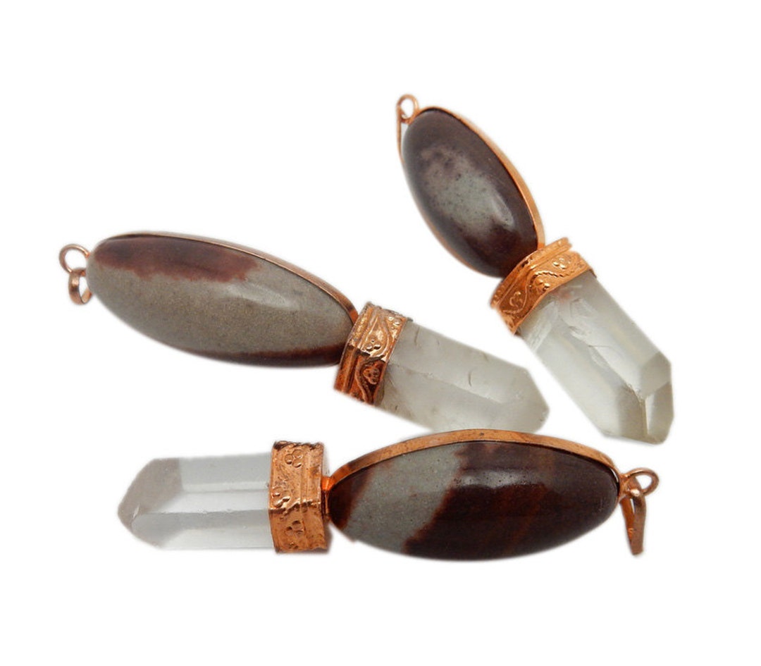 Lingam Pendant With Crystal Quartz Point Set in Copper Bezel (S69B7-07 ...