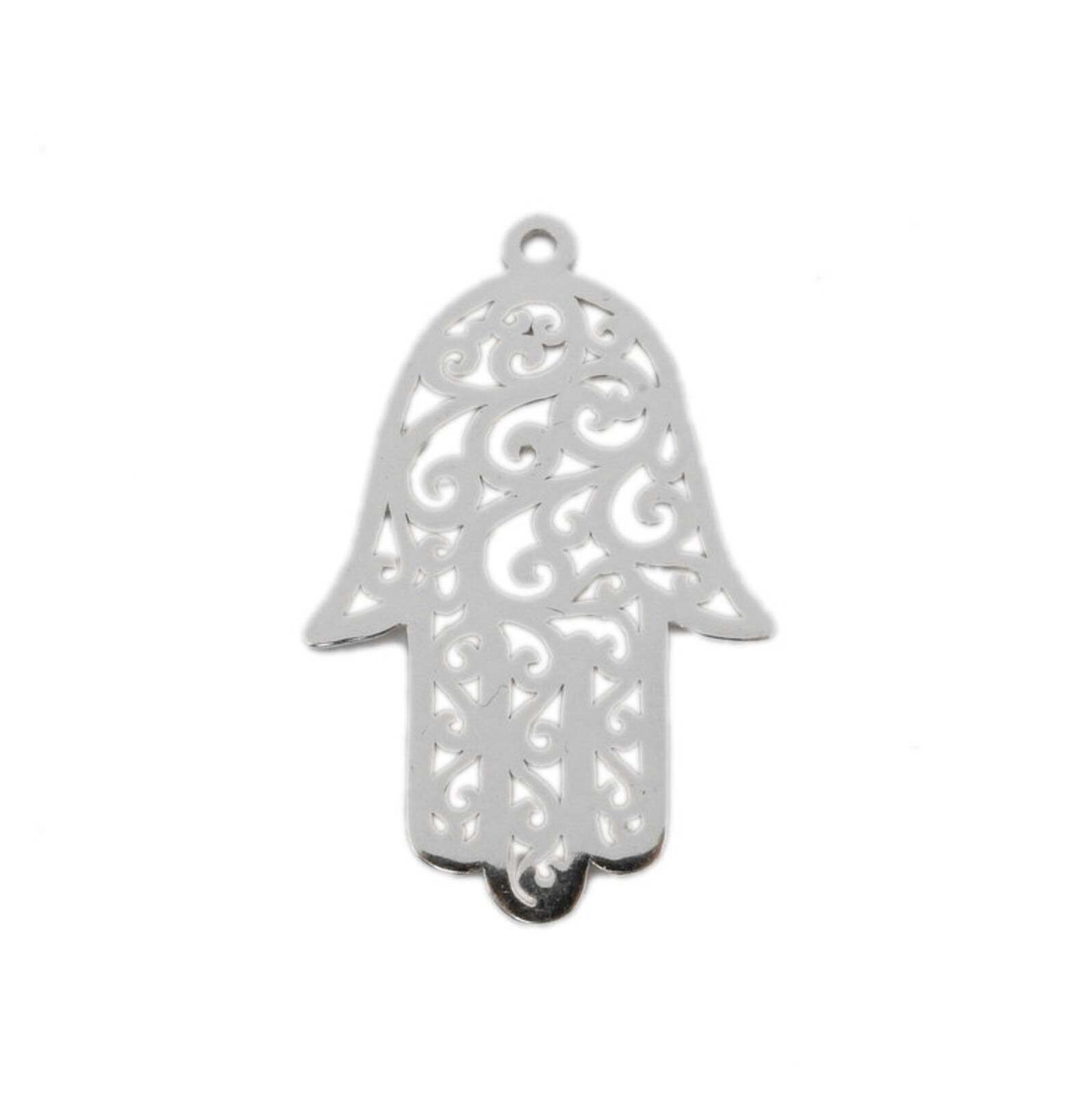 Hamsa Hand Sterling Silver Hamsa Hand Pendant With Intricate - Etsy