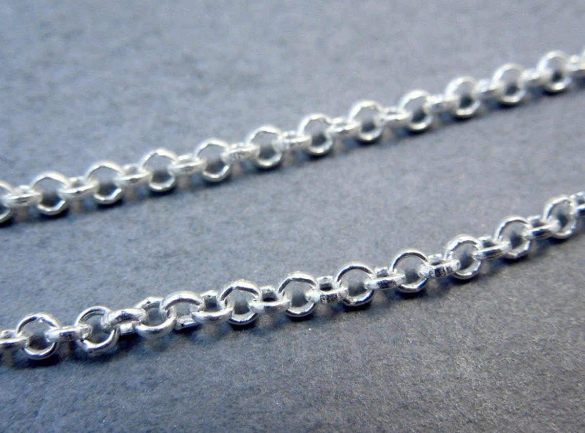Chain Finished Necklace Sterling Silver .925 Rolo Chain Lobster Clasp 1 ...