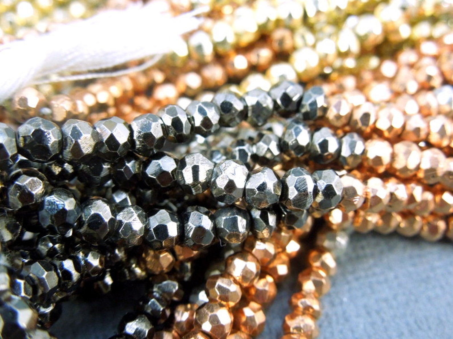 Pyrite Rondelle Beads Assorted Tiny Pyrite 4mm Rondelle - Etsy