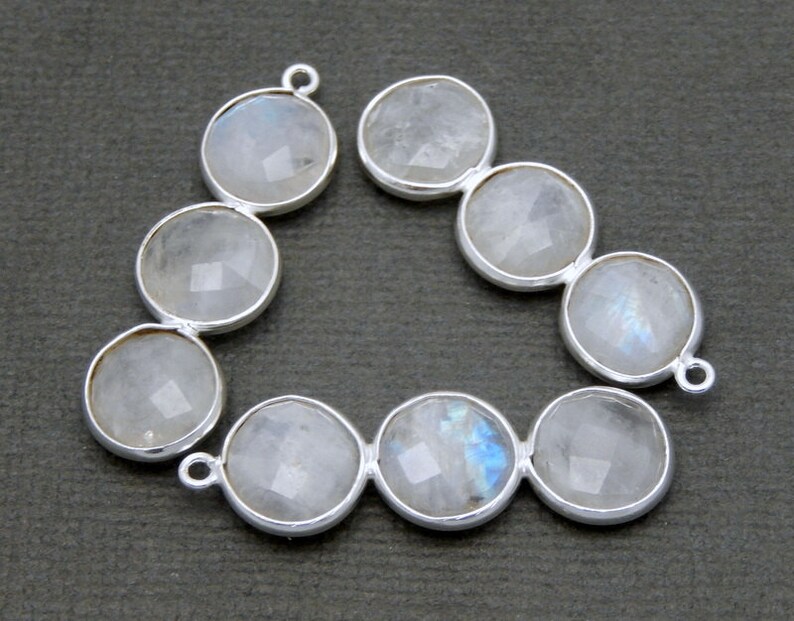 Moonstone Triple Round Pendant Three 10mm Sterling Silver - Etsy