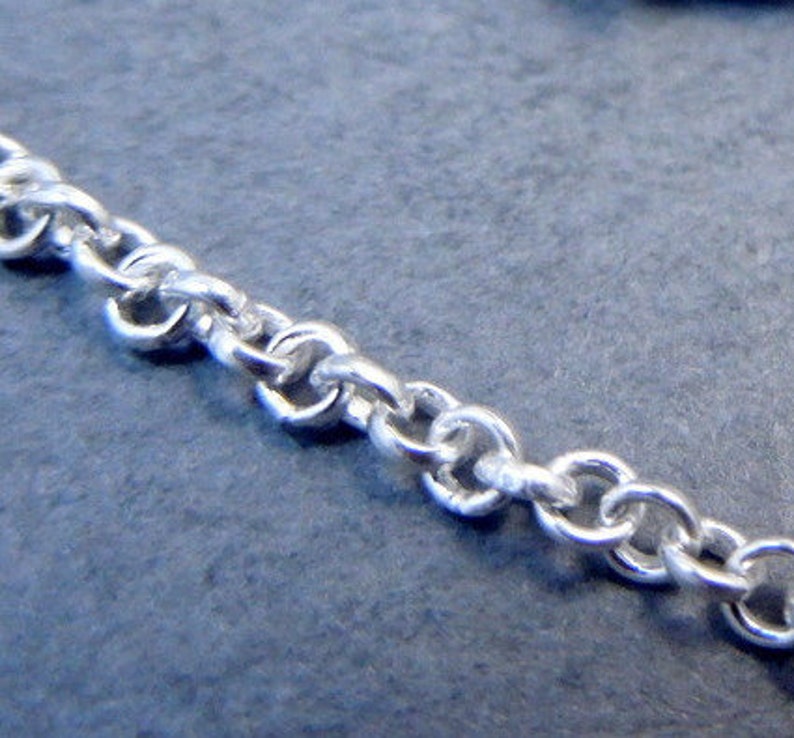 Rolo Chain Finished Necklace Sterling Silver .925 Rolo Chain Lobster ...