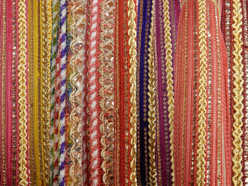 Sari Ribbon 27ft Gold & Red Sari Ribbon With Siler and Gold | Etsy