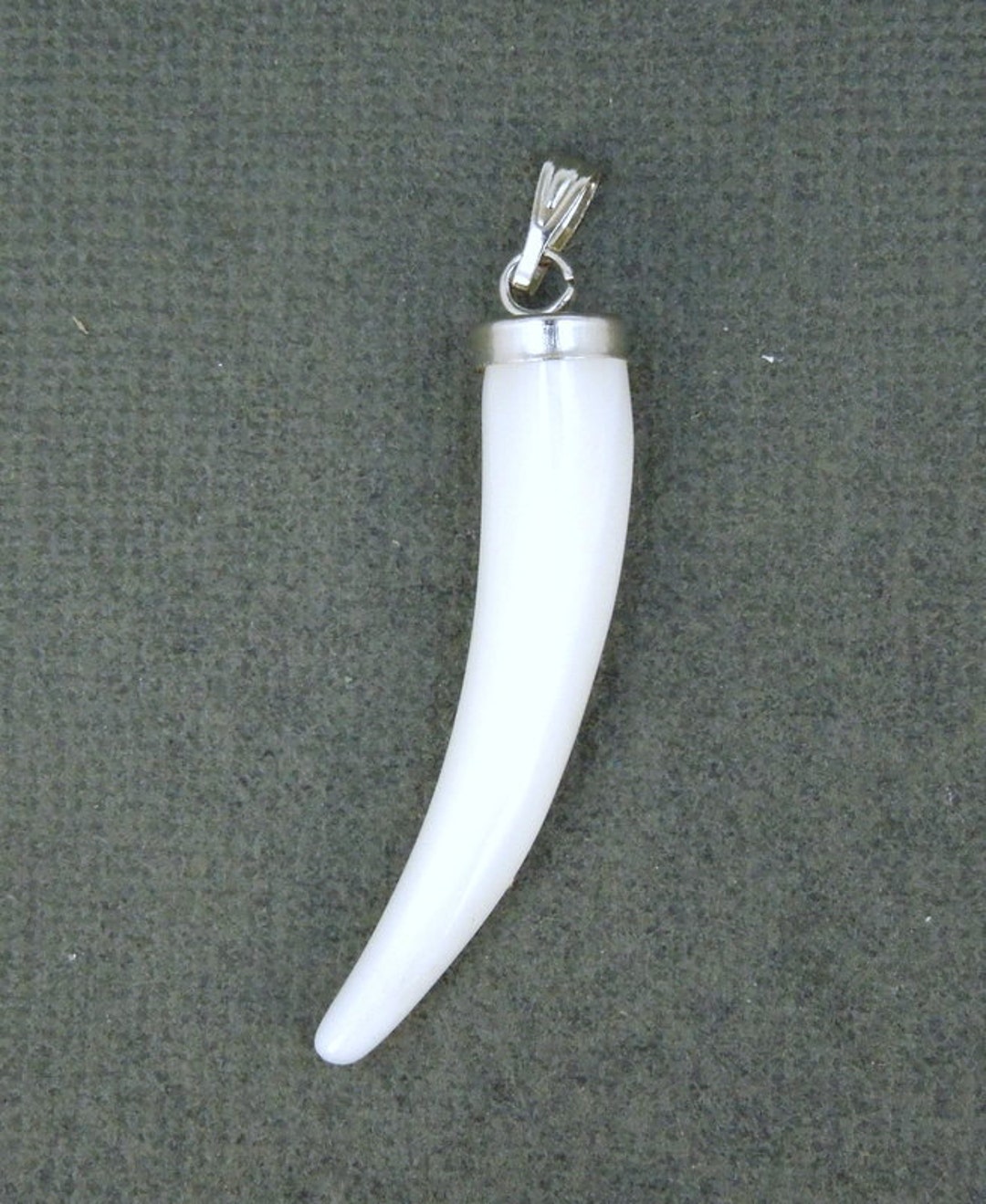 Horn Charm Pendant -- Petite Shell Horn Pendant Charm With Silver ...