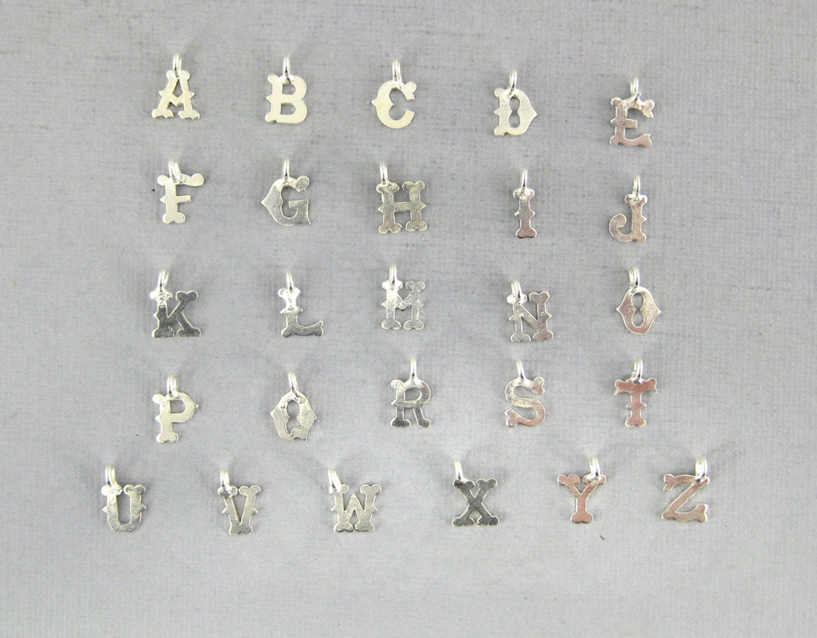 Silver Personalized Initial Letter Charm Sterling Silver - Etsy