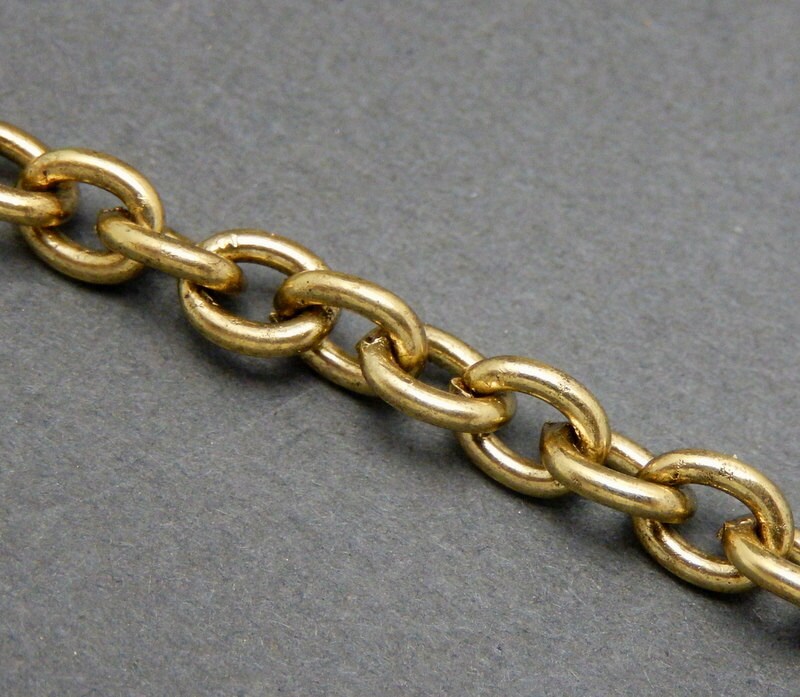 Cable Chain Antique Gold Toned Link Wire Cable Chain - Etsy