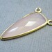 Pink Chalcedony Dagger Shaped Double Bail Pendant Gold Over Sterling ...