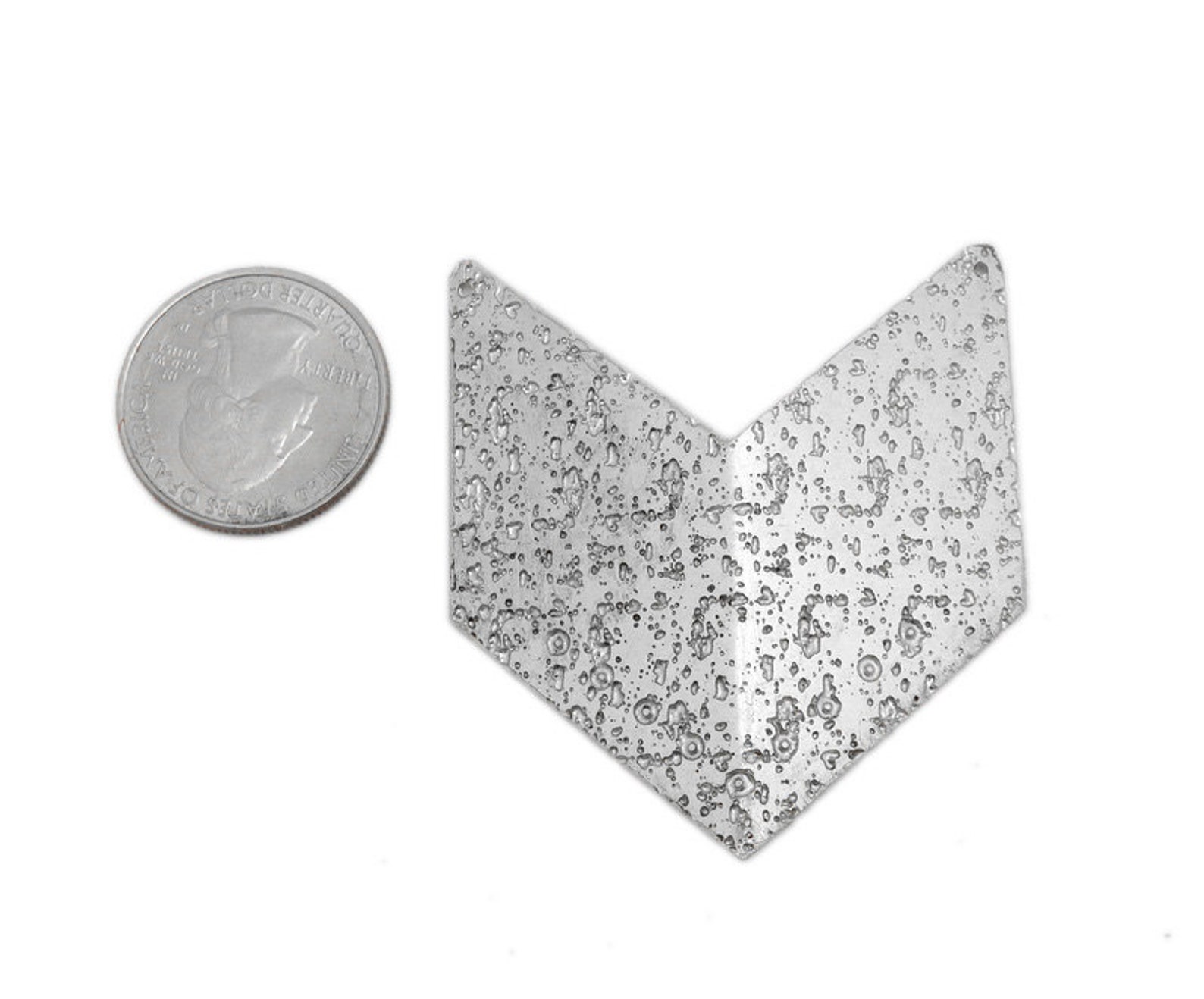 Chevron Connector - Large Chevron Double Bail Silver Toned Brass ...