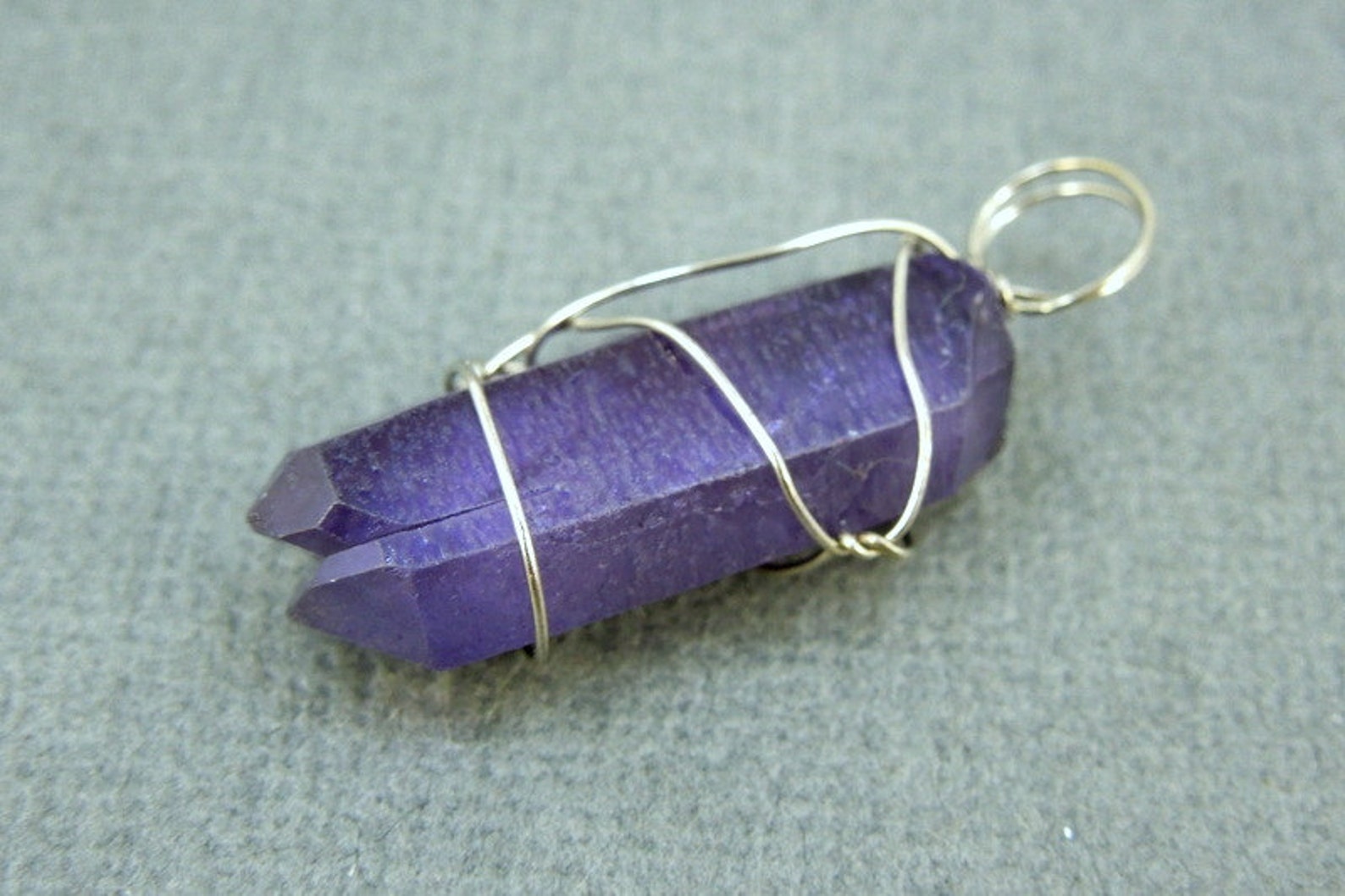 Gemstone Charm Purple Titanium Coated Crystal Quartz Point - Etsy