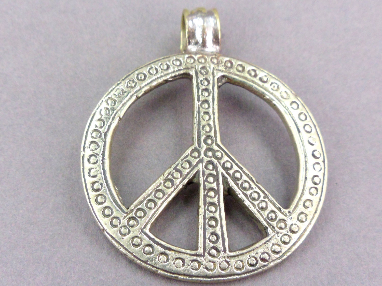 Peace Symbol Pendant Large Silver Tibetan Peace Symbol | Etsy