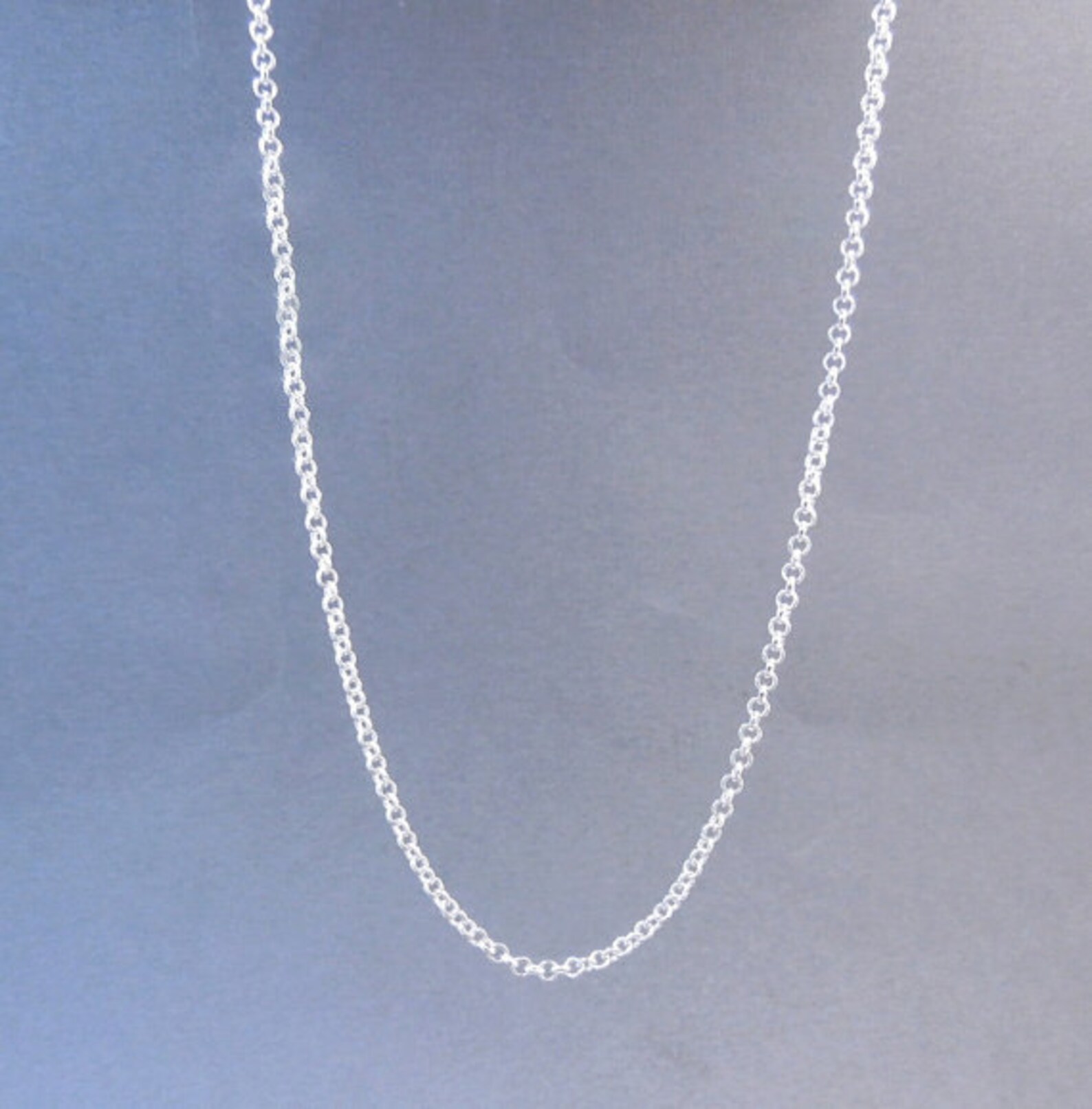Rolo Chain Finished Necklace Sterling Silver .925 Rolo Chain Lobster ...
