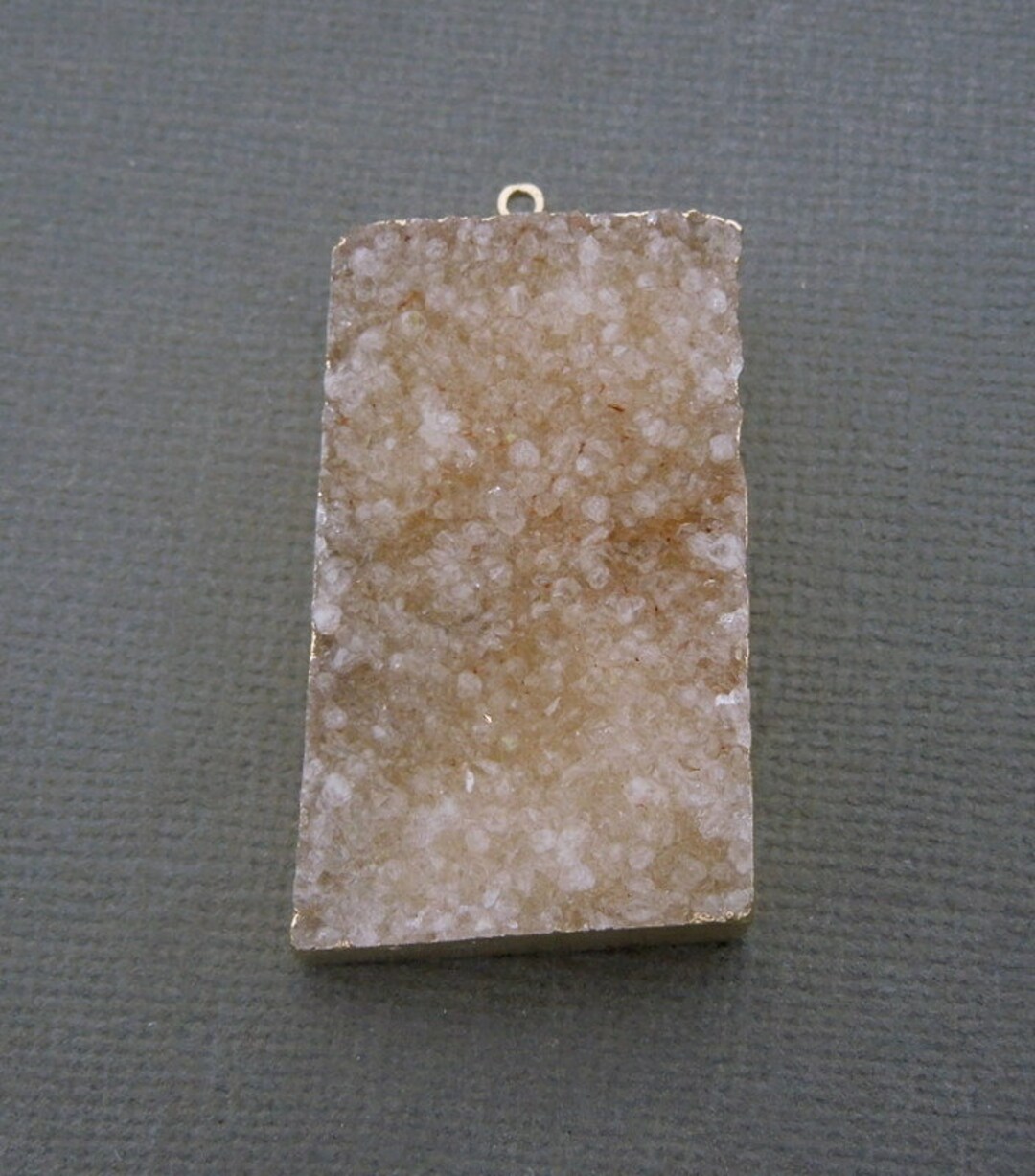 Light Colored Amethyst Druzy Drusy Rectangle Pendant With 24k Gold ...