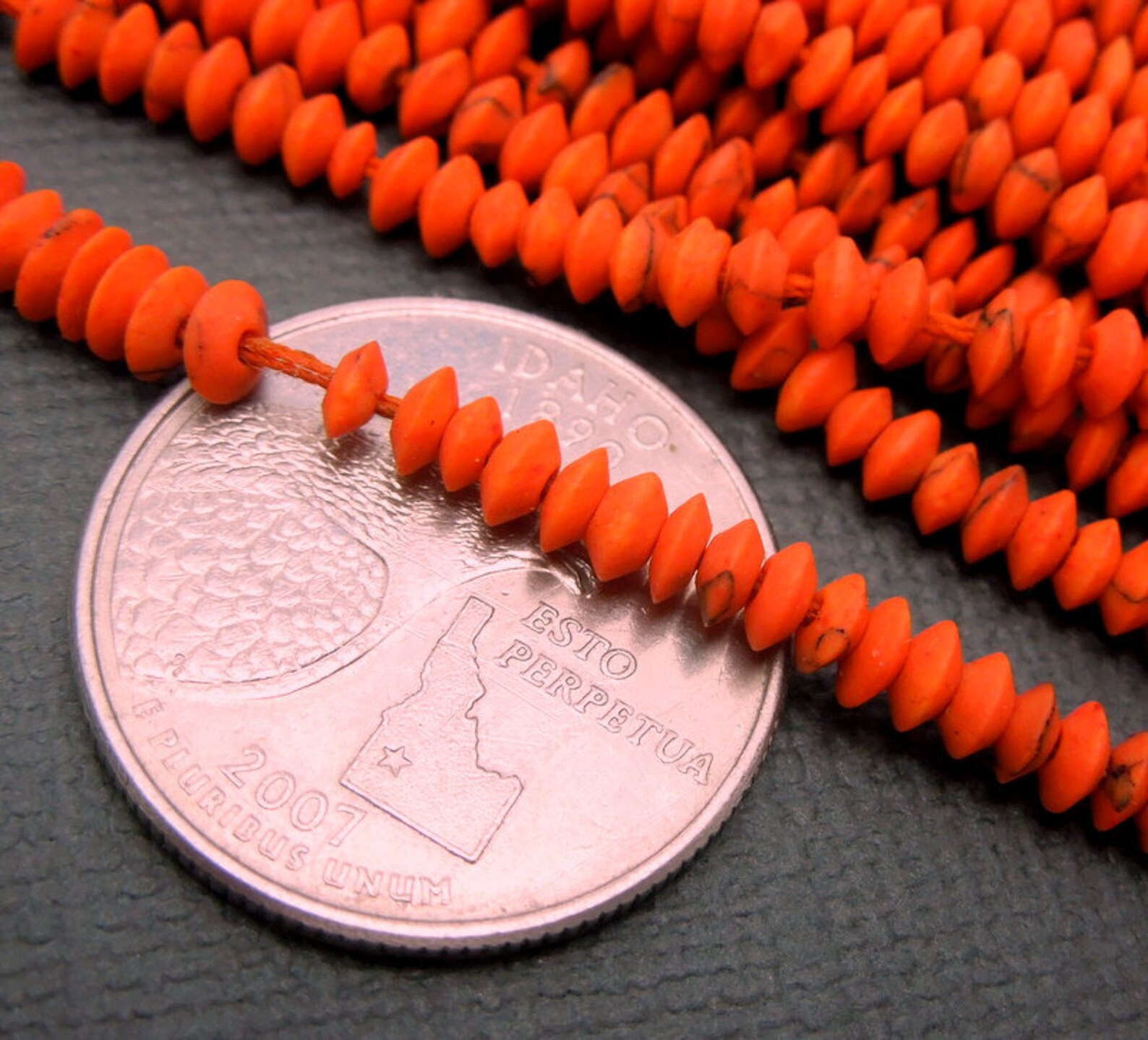 Orange Howlite Heishi 4mm x 2mm Rondelle Beads ONE Full | Etsy