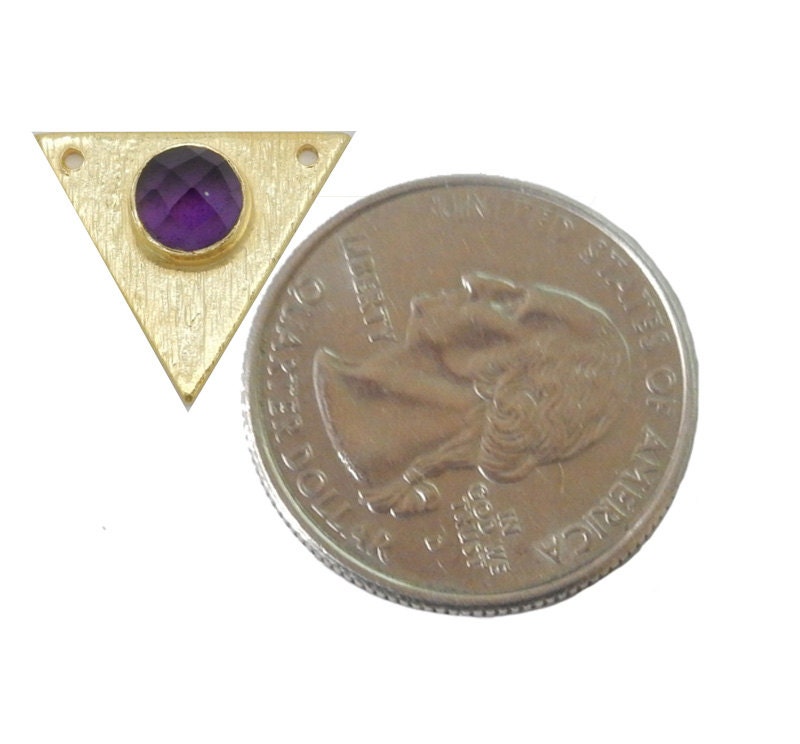 Amethyst Gemstone Triangle -- Gold Over Sterling Silver Triangle ...