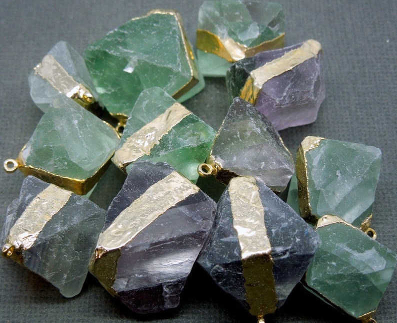 Large Fluorite Florite Diamond Cubes Layered in 24k Gold - Etsy