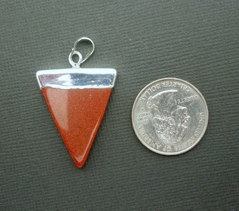 Gemstone Triangle Pendant 31mm x 26mm Goldstone Triangle | Etsy