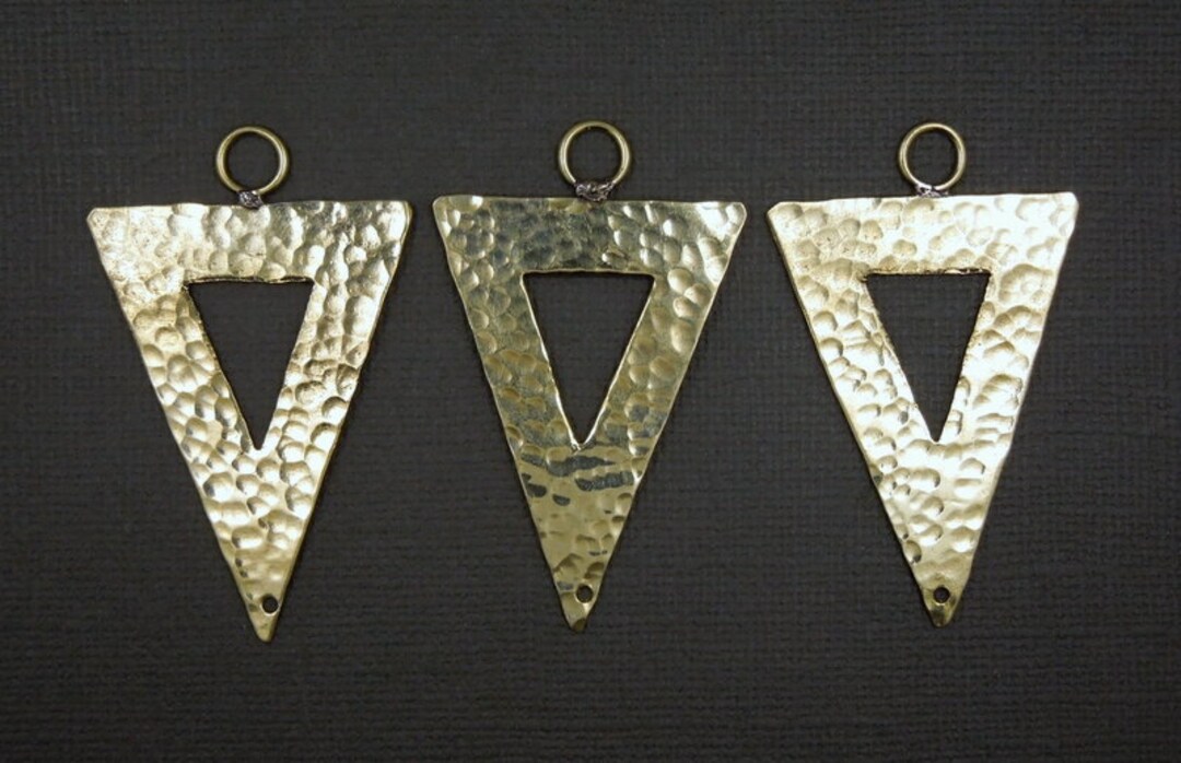Hammered Triangle Pendant Connector Brass Hammered Triangle Pendant ...