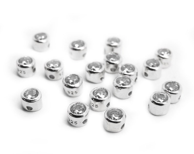 Tiny Sterling Silver Cast Single Rhinestone Charm Pendant - Etsy