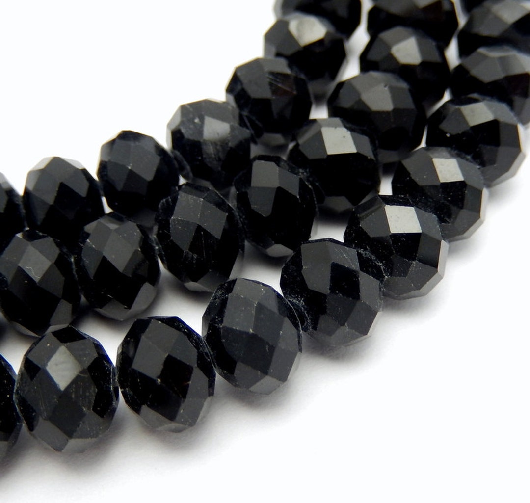 Chinese Crystal Beads LARGE STUNNING 8mm Black Chinese Crystal Beads 1 ...