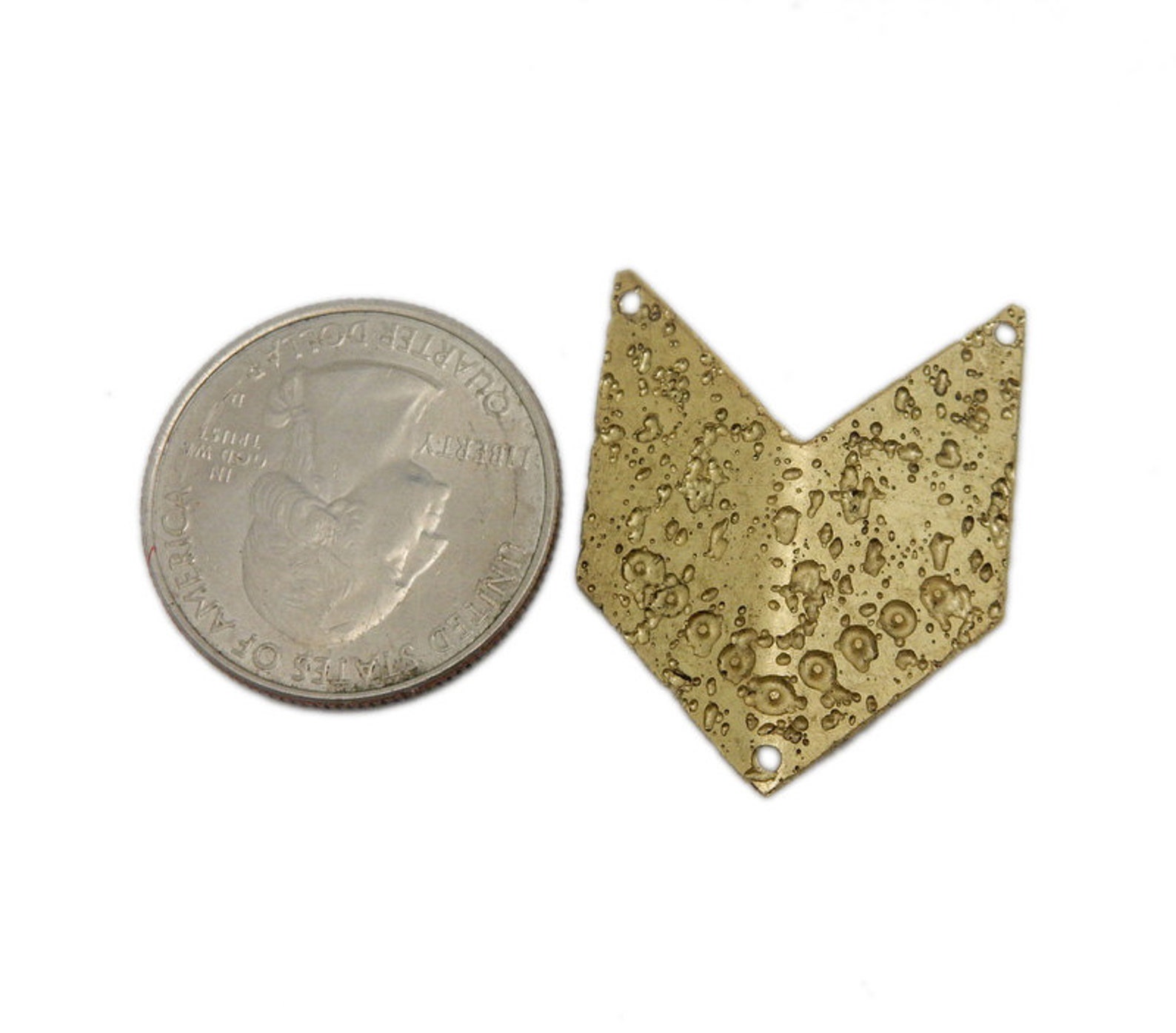 Chevron Connector Petite Chevron Triple Bail Brass Pendant - Etsy