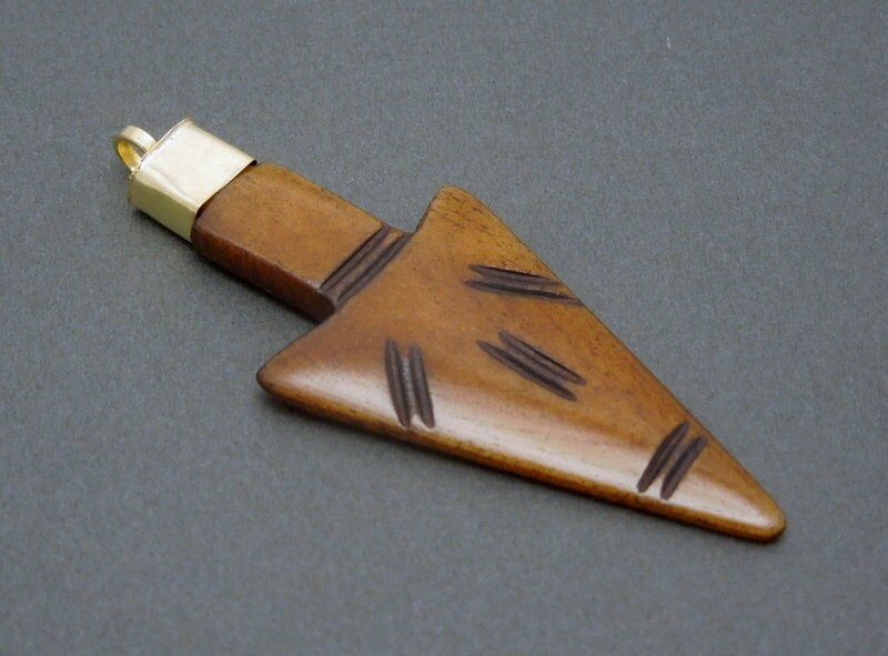 Tibetan-style Brown Carved Bone Arrowhead With Brass Cap and | Etsy
