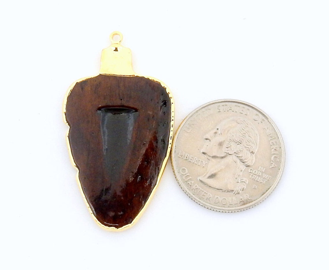 Arrowhead Pendant Arrow Head Pendant With Electroplated 24k | Etsy