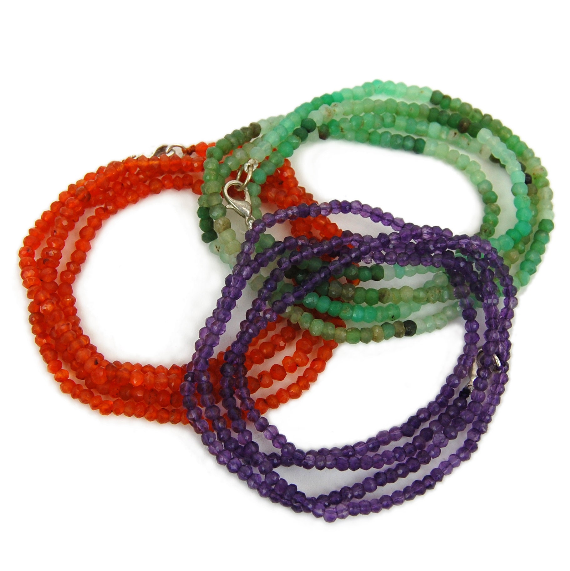 Gemstone Beaded Chain - 30" Finished - YOU CHOOSE 3-4mm Stone Beads ...