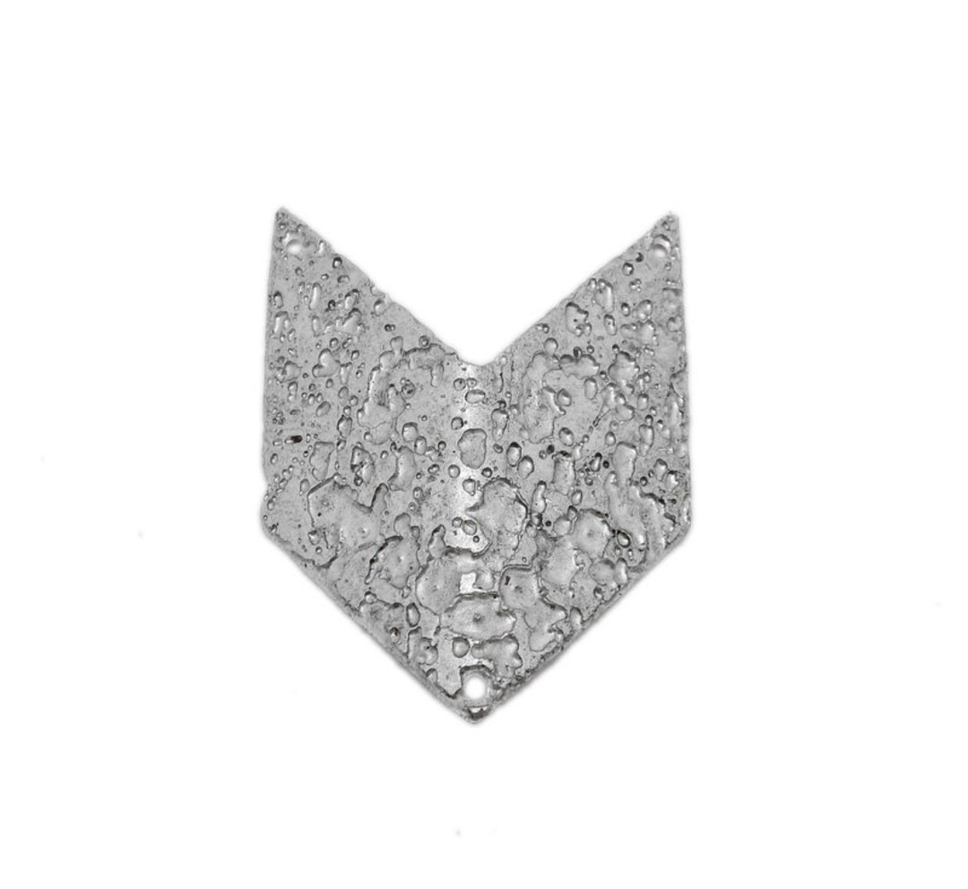 Chevron Connector - Petite Chevron Triple Bail Silver Toned Brass ...
