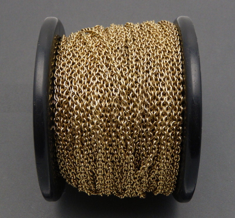 Cable Chain Antique Gold Toned Link Wire Cable Chain - Etsy