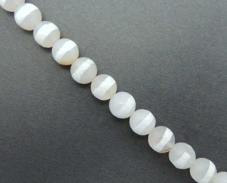 Beautiful White Striped Agate Round Beads 8mm White Agate - Etsy