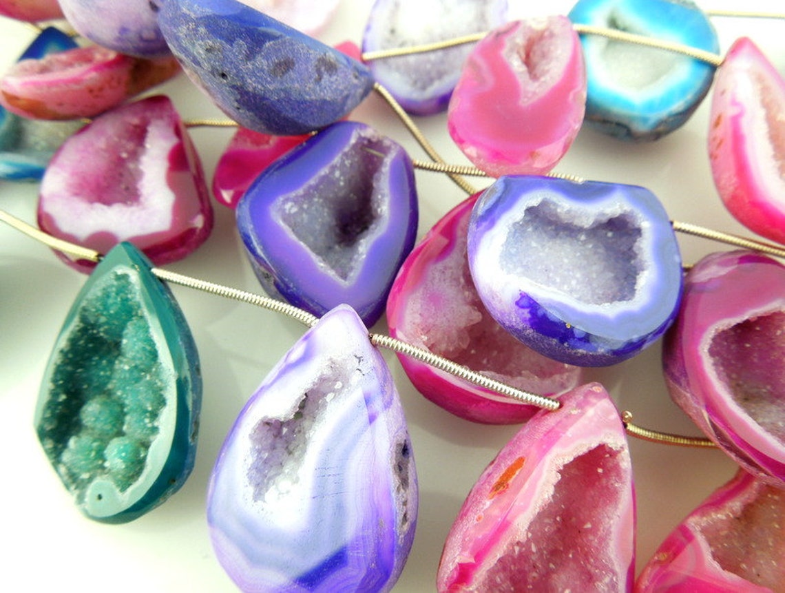 Agate Druzy Beads Assorted Agate Druzy Drusy Druzzy Beads | Etsy