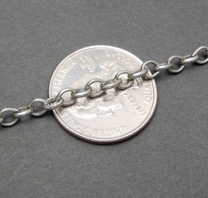 Silver Toned Cable Chain Antique Silver Toned Link Wire | Etsy