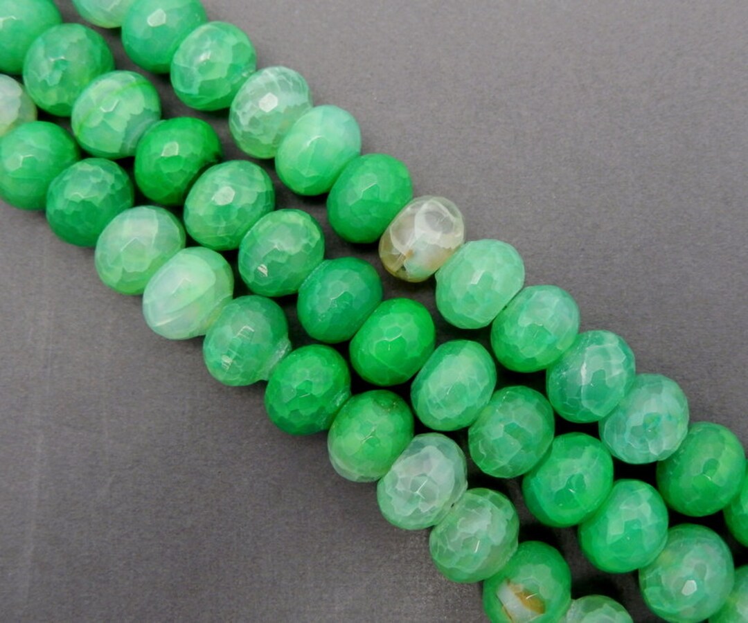 Amazing Round Green Agate Beads- 16mm Round Green Agate Beads- 1 STRAND ...
