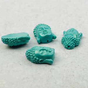 Turquoise Color Buddha Buddah Bead Beads- Beautiful Budhha Head Bead ...