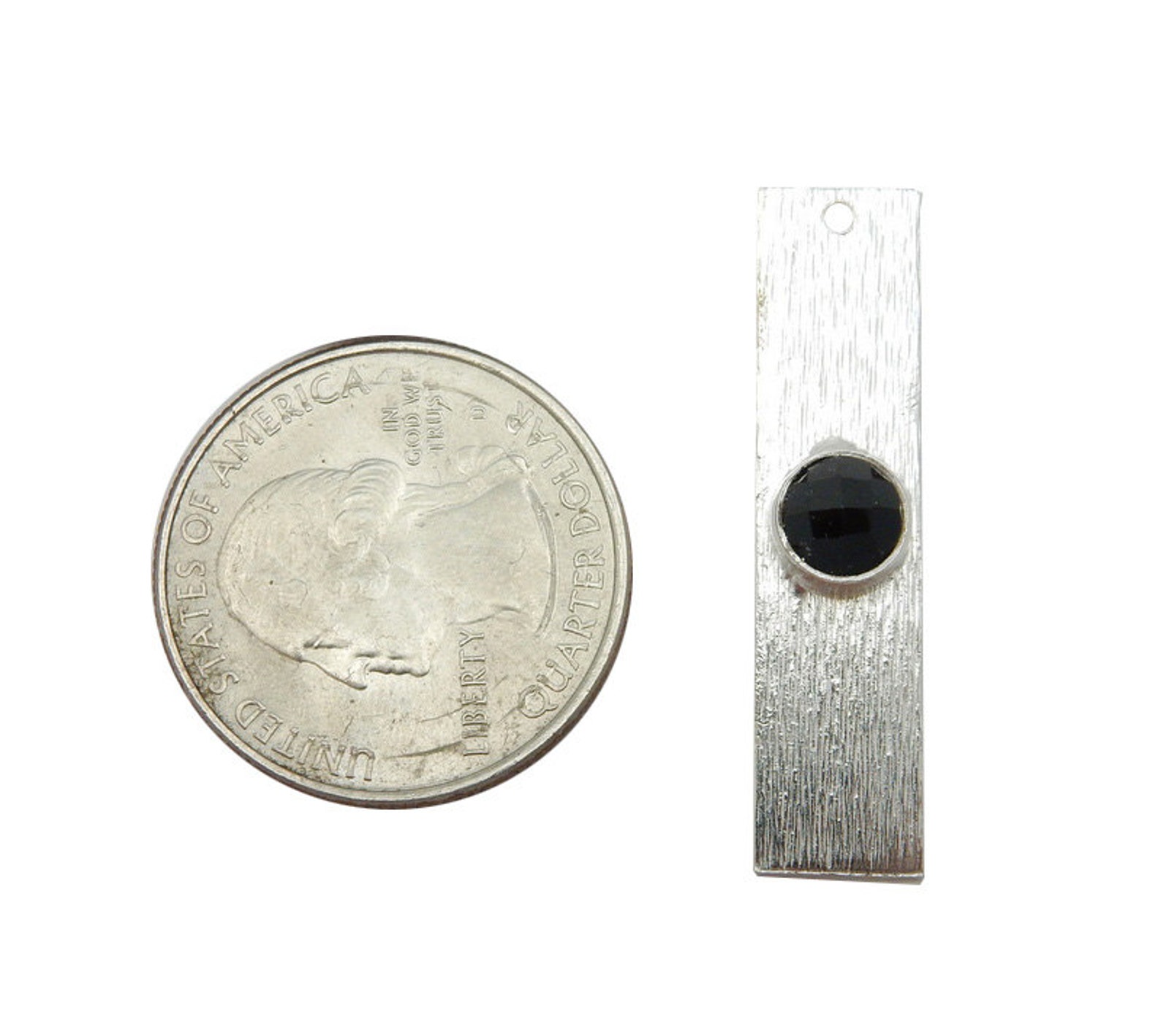 Black Spinel Gemstone Bar Sterling Silver Bar Link Gemstone - Etsy