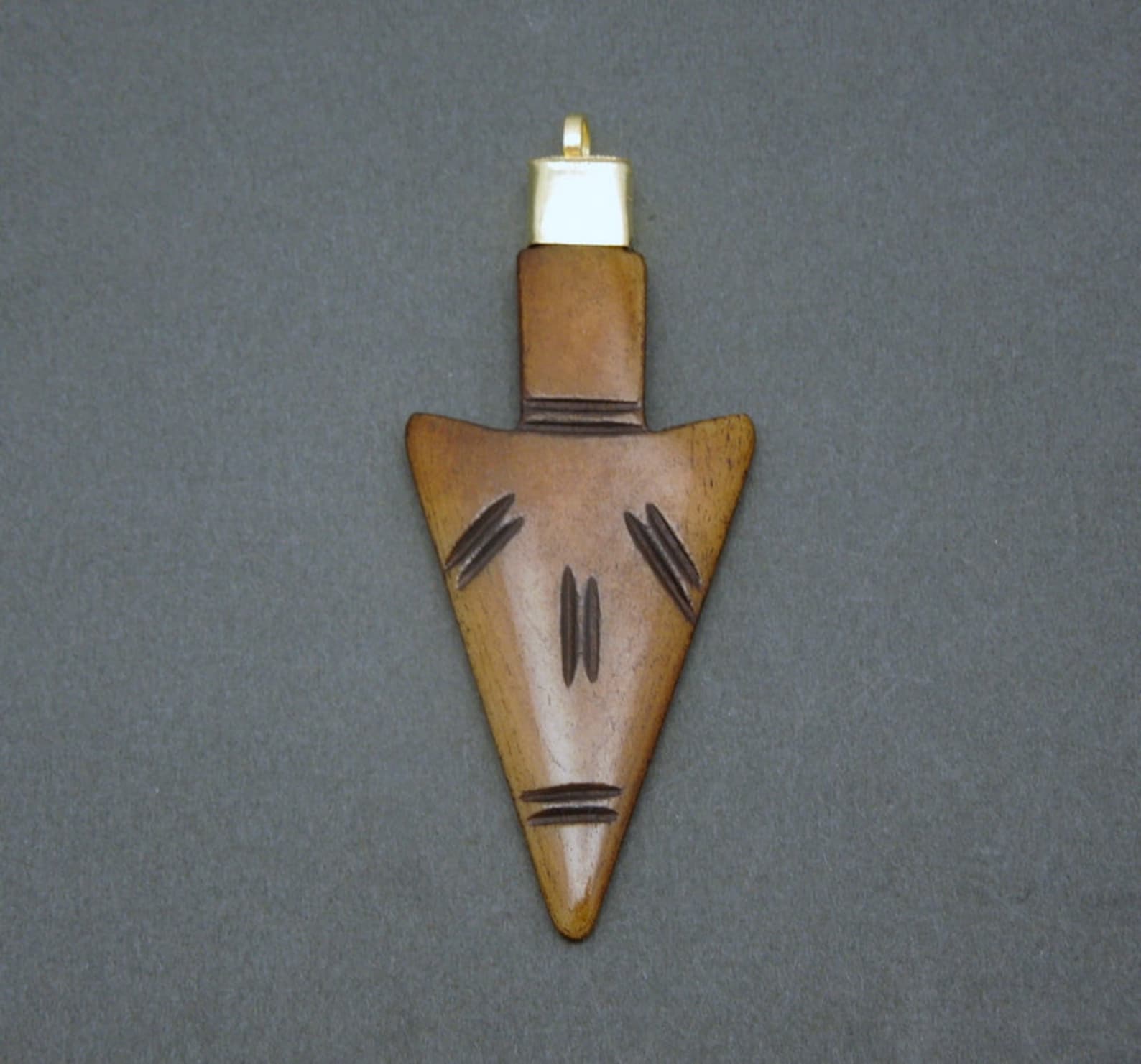 Tibetan-style Brown Carved Bone Arrowhead With Brass Cap and | Etsy