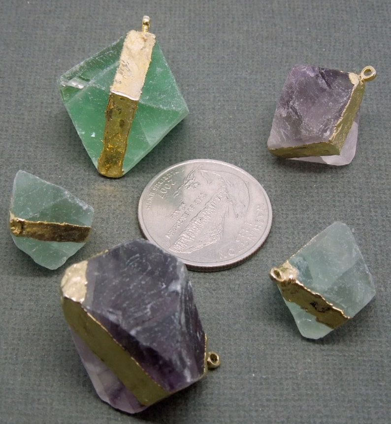 Large Fluorite Florite Diamond Cubes Layered in 24k Gold - Etsy