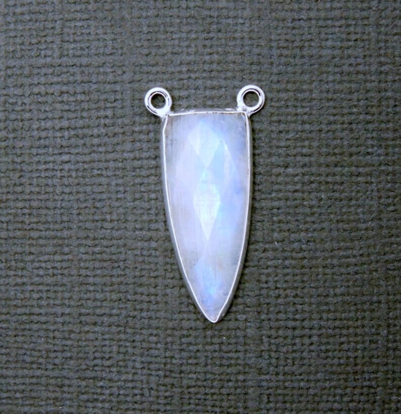 Rainbow Moonstone Dagger Shaped Double Bail Pendant Sterling - Etsy