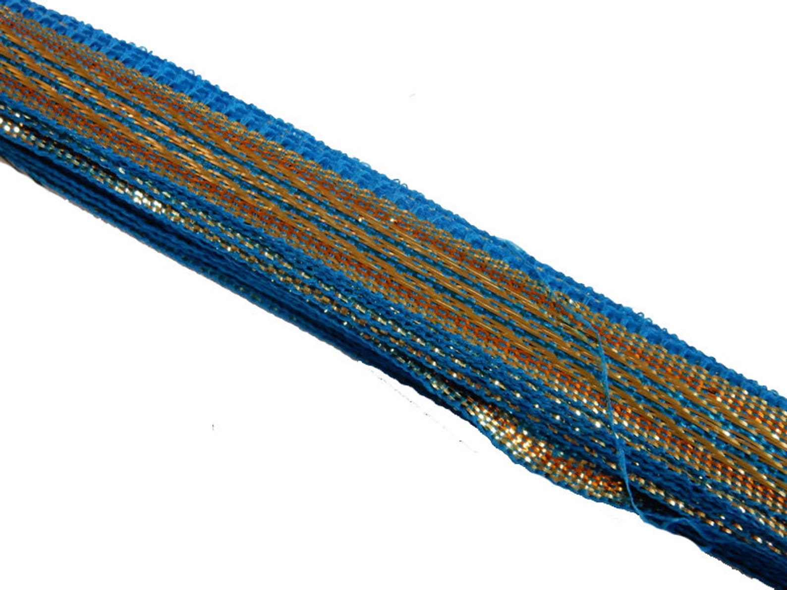 Sari Ribbon 27ft Teal Sari Ribbon With Gold Orange & Teal | Etsy