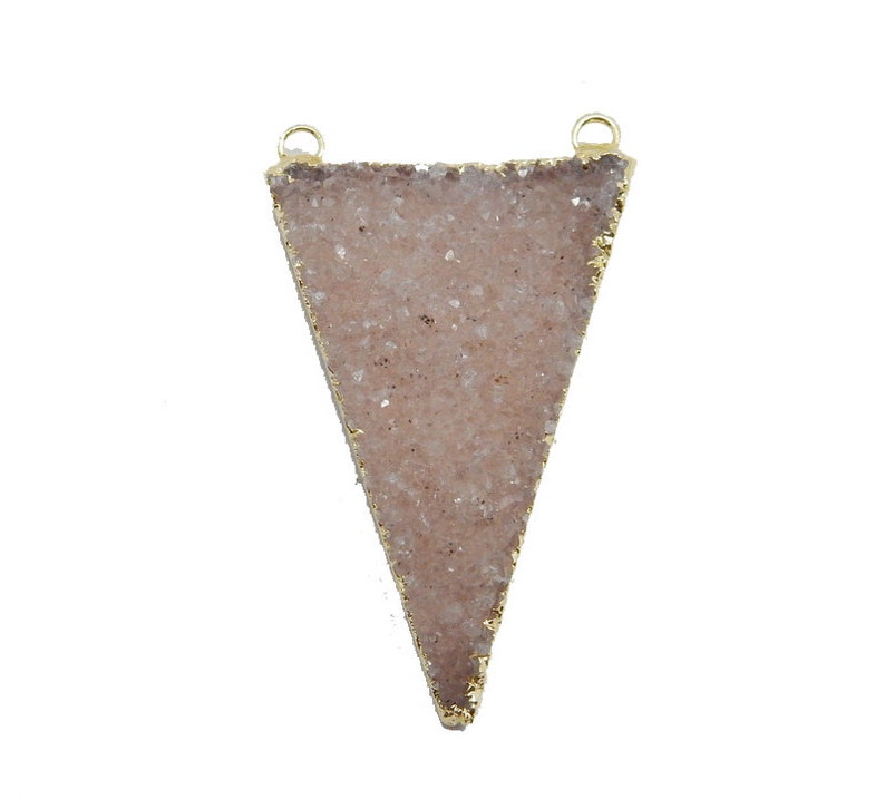 Druzy Triangle Double Bail Pendant With 24k Gold Electroplated - Etsy