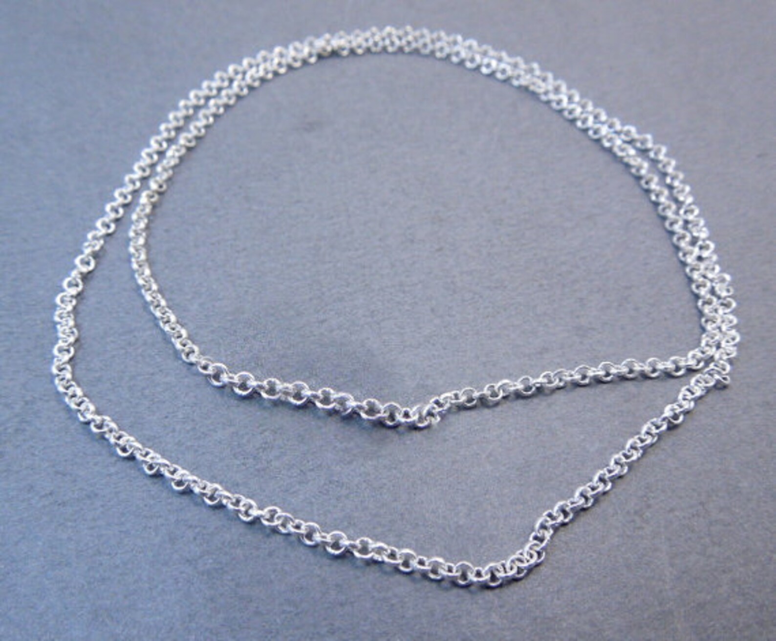 Rolo Chain Finished Necklace Sterling Silver .925 Rolo Chain Lobster ...