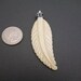 Bone Feather Pendant White Large Feather Pendant With Silver Plated Top ...