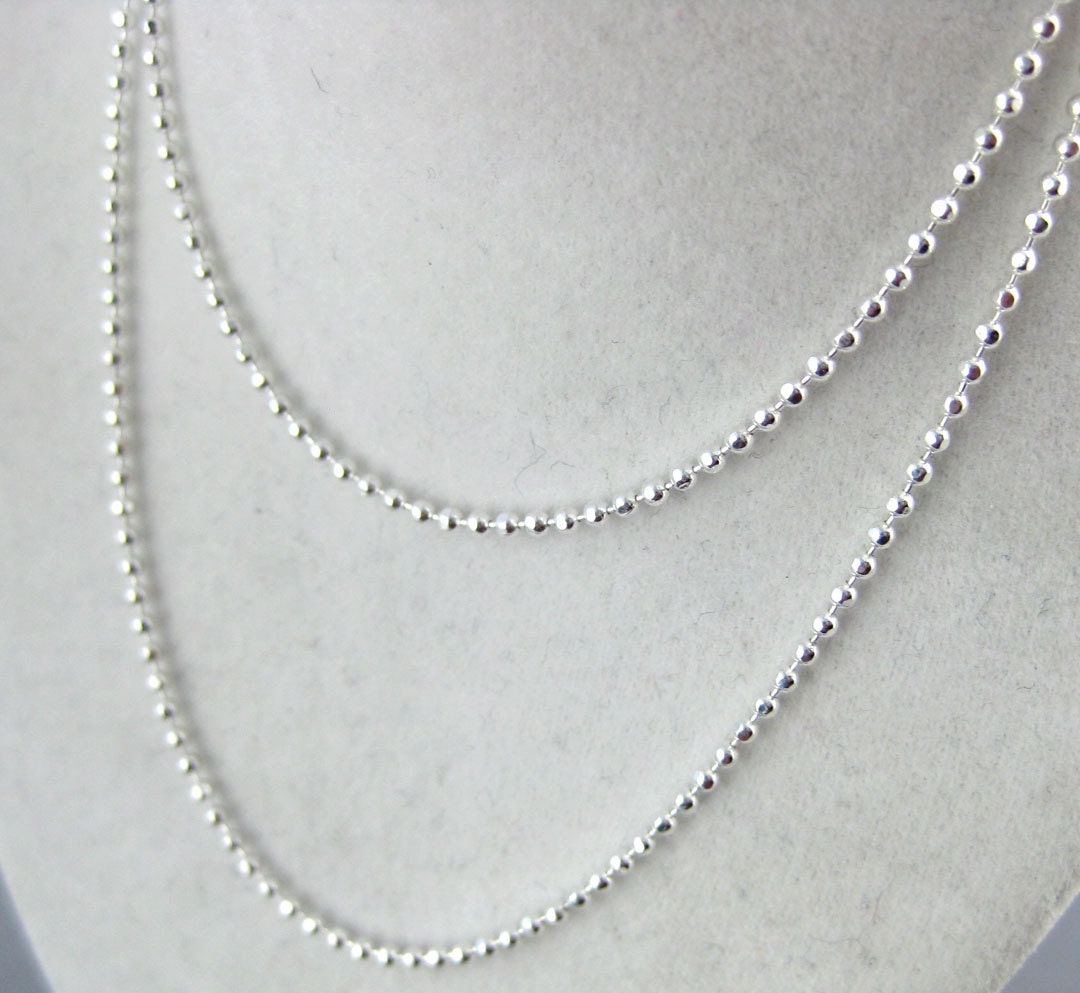 Sterling Silver Chain 18 Diamond Cut 1.5mm Sterling Silver Ball ...